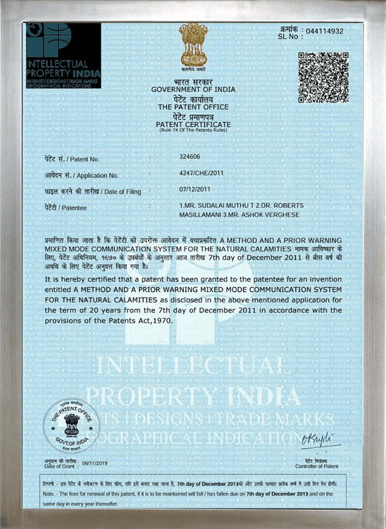 Patents | Hindustan Institute of Technology & Science